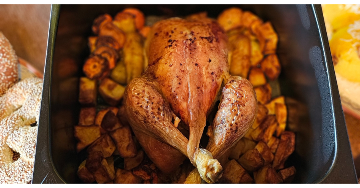 Rețetă pui înteg cu legume la airfryer Halo Air, XL, Breville