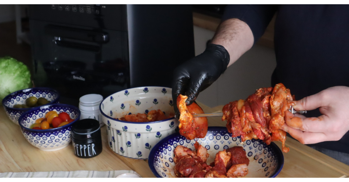 Rețetă shaorma cu pui, vită și oaie la airfryer Breville